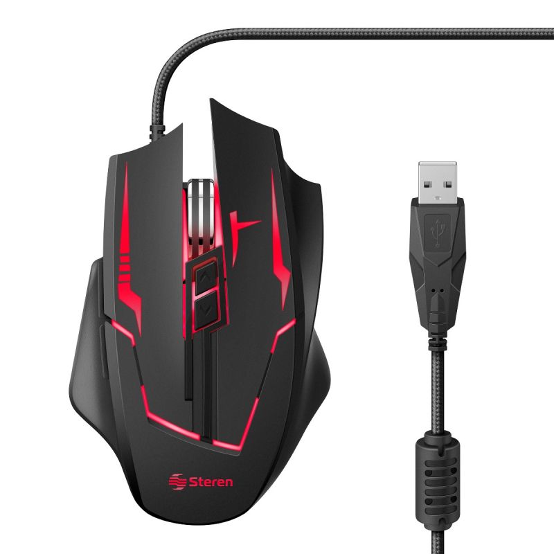 Mouse USB para Gamers 1200 / 2400 / 3200 DPI - Iluminac