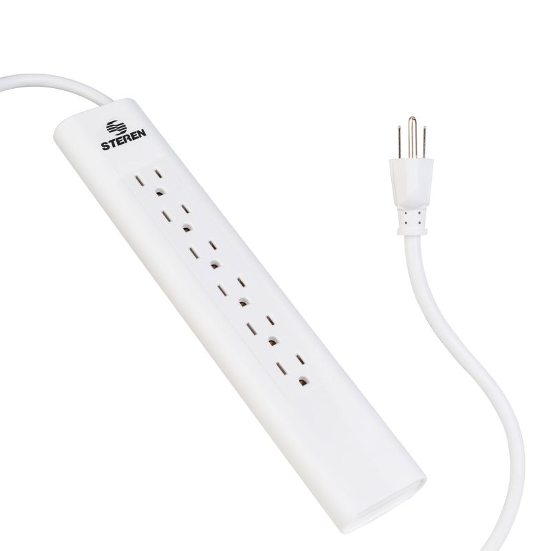 Multicontacto de 6 salidas verticales y cable extra lar