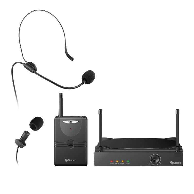 Micrófono inalámbrico profesional UHF de solapa o nuca, Micrófono inalámbrico profesional UHF de solapa o nuca,